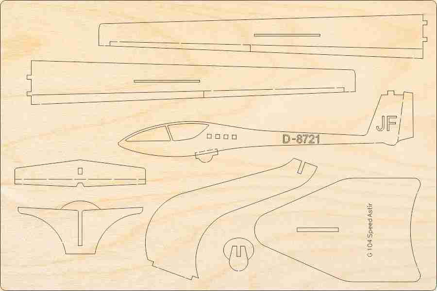 Speed Astir G 104 Deko Flugzeugmodell Bausatz | Pure Planes – pureplanes
